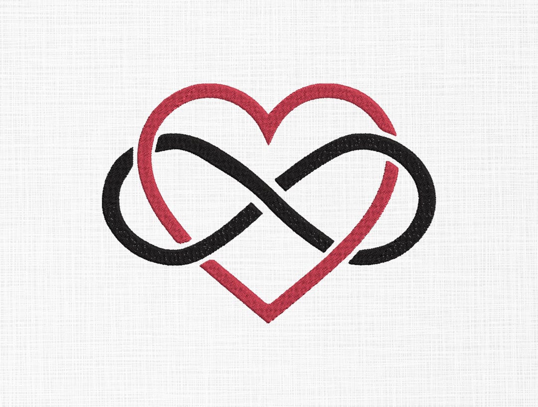 Heart Embroidery Design Infinity Love Embroidery Design Valentines Day ...