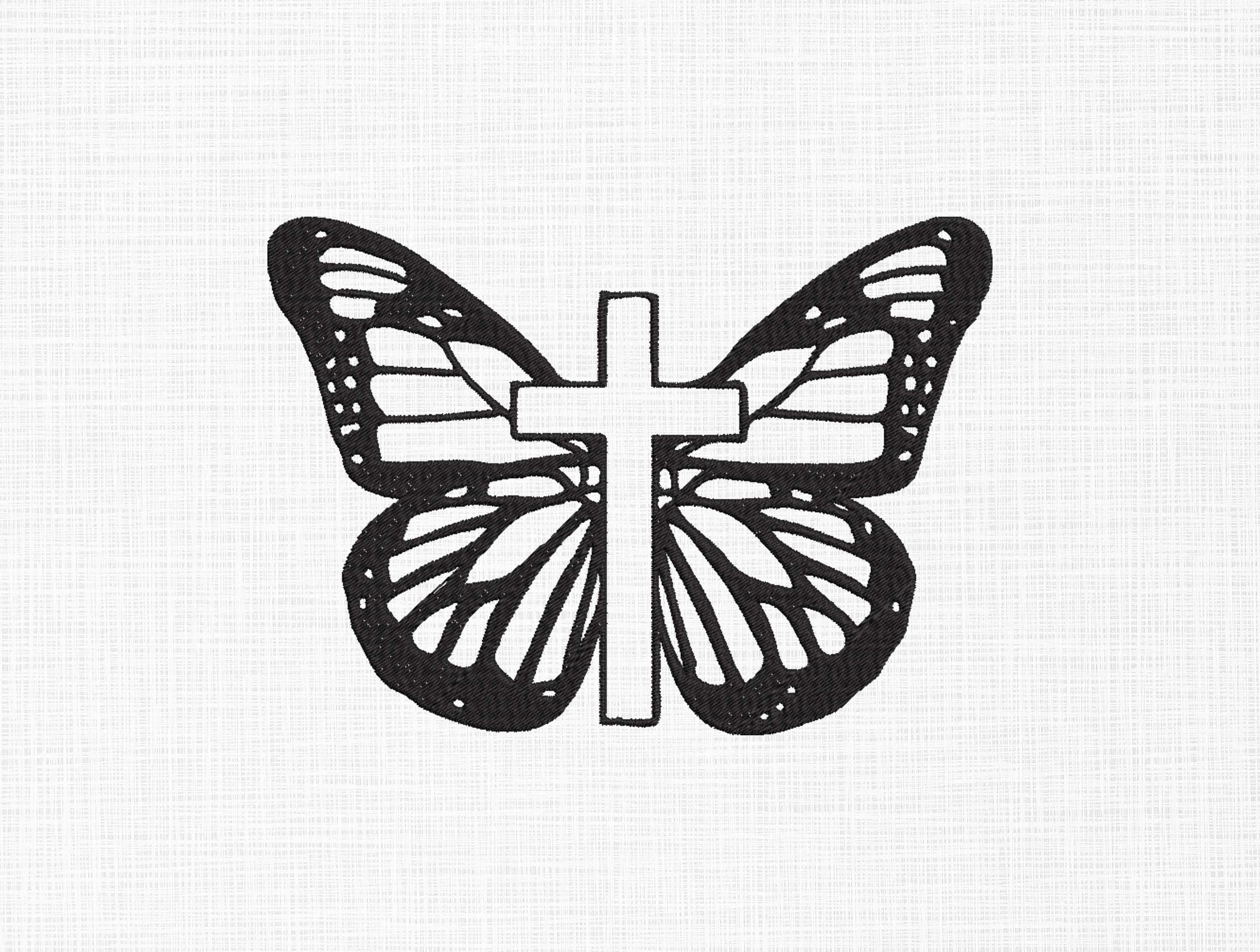 Cross Butterfly Embroidery Design Butterfly Embroidery, Jesus Christian ...