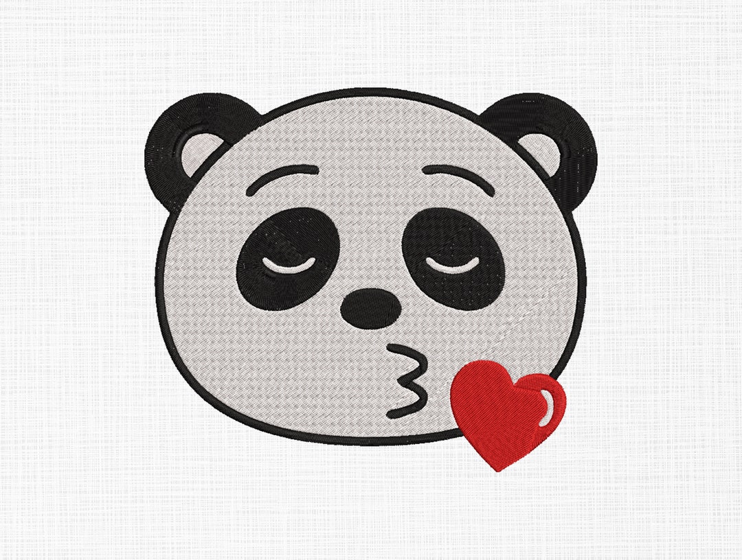 Cute Panda Face Embroidery Design Baby Panda Embroidery Design Animals ...