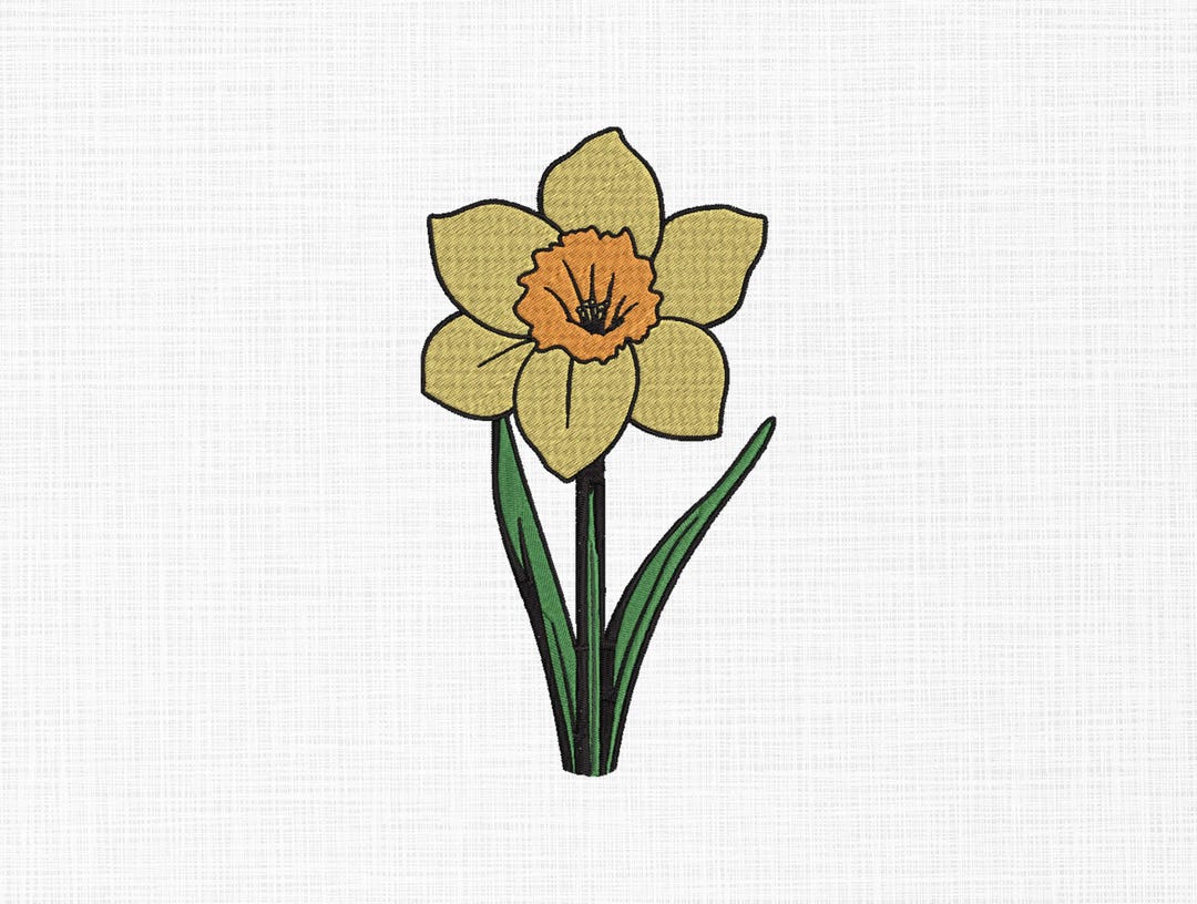 Daffodil Flower Embroidery Design Flower Embroidery Design Daffodil ...
