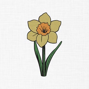 Daffodil Flower Embroidery Design Flower Embroidery Design Daffodil ...