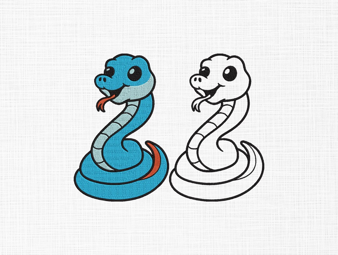 Cute Snake Embroidery Design - Snake Viper Design Files - Snake ...