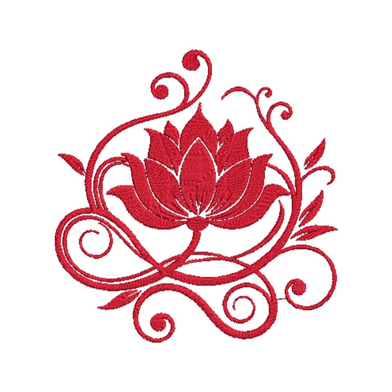 Lotus Flower Embroidery - Etsy