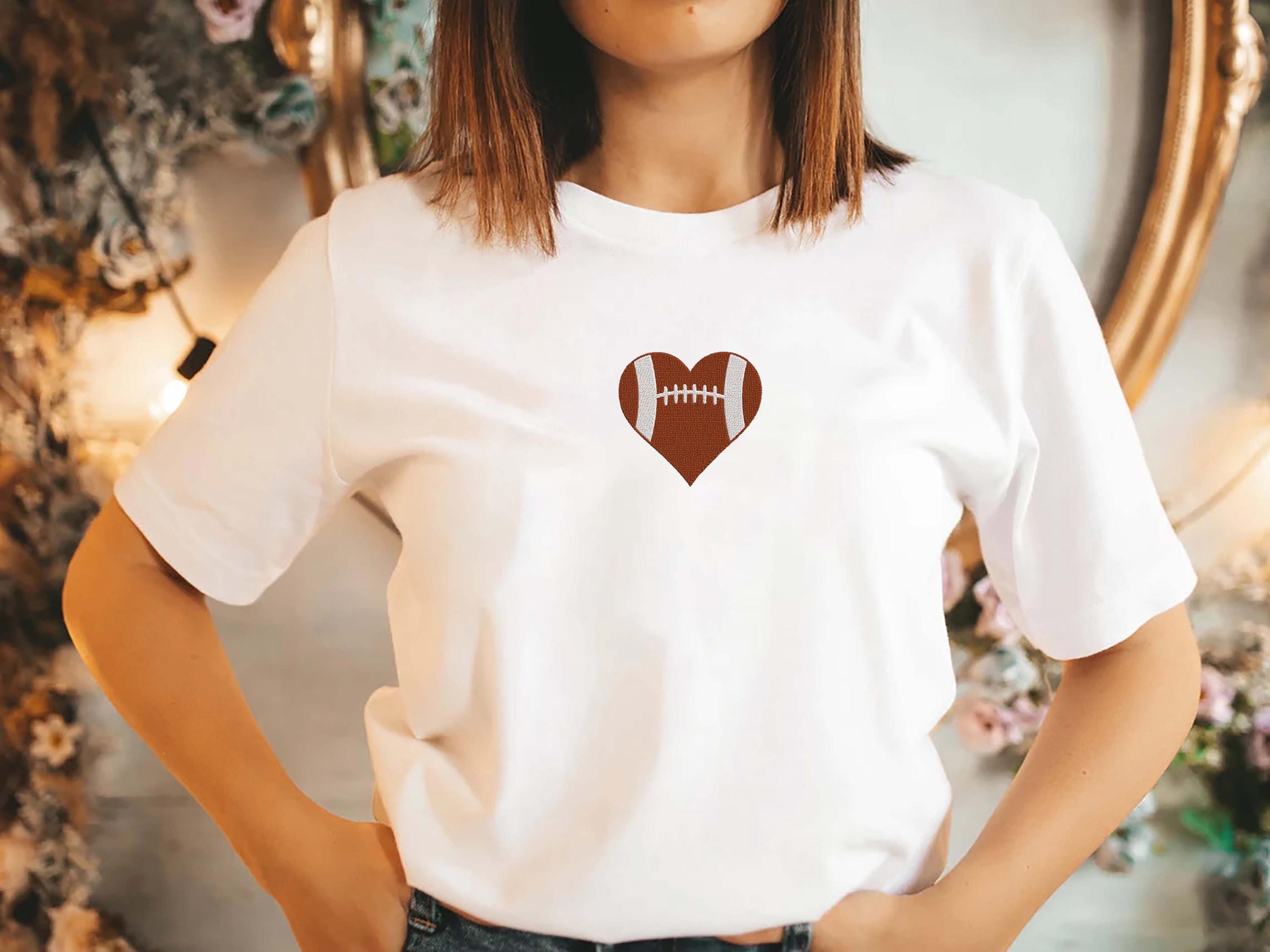Football Embroidery Design, Heart Embroidery, Love Football Machine ...