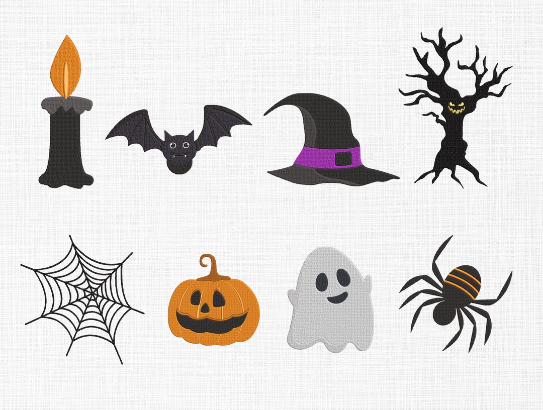 Halloween Bundle Embroidery Design Halloween Set Embroidery Design Cute ...