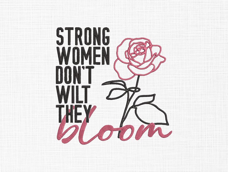 Women's Day Embroidery Design Strong Women Embroidery Design Women ...