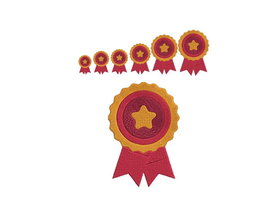 Winner Star Medal Award Embroidery Design, Meddle Machine Embroidery ...
