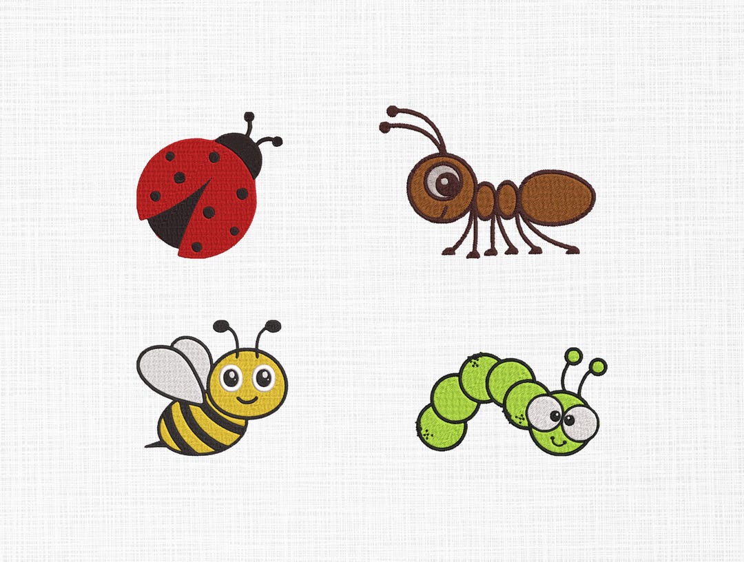 Insects Bundle Embroidery Design Bee Embroidery Design Ant Embroidery ...