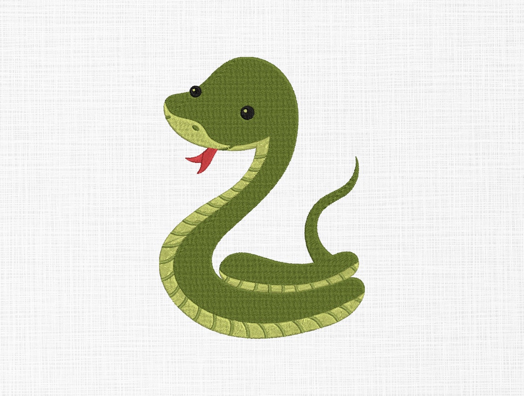 Snake Embroidery Design Green Snake Embroidery Design Animals ...