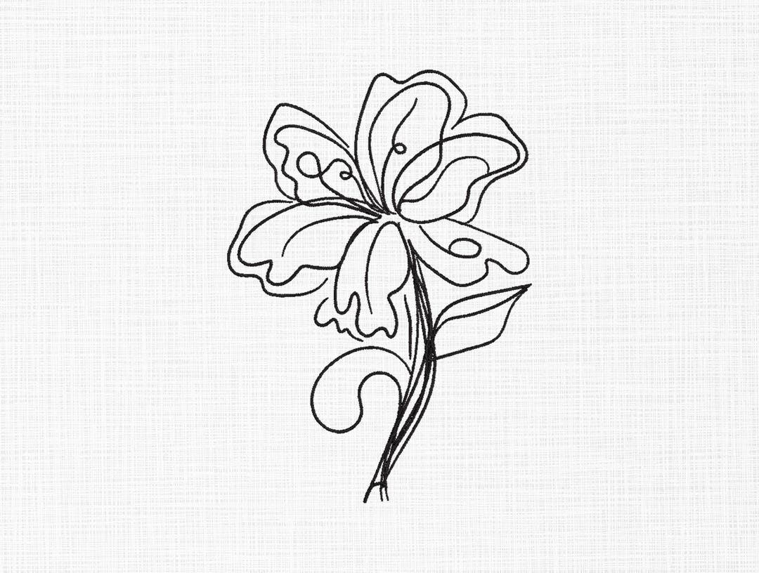 Simple Flower Outline Embroidery Design Files - Flowers Design Files ...