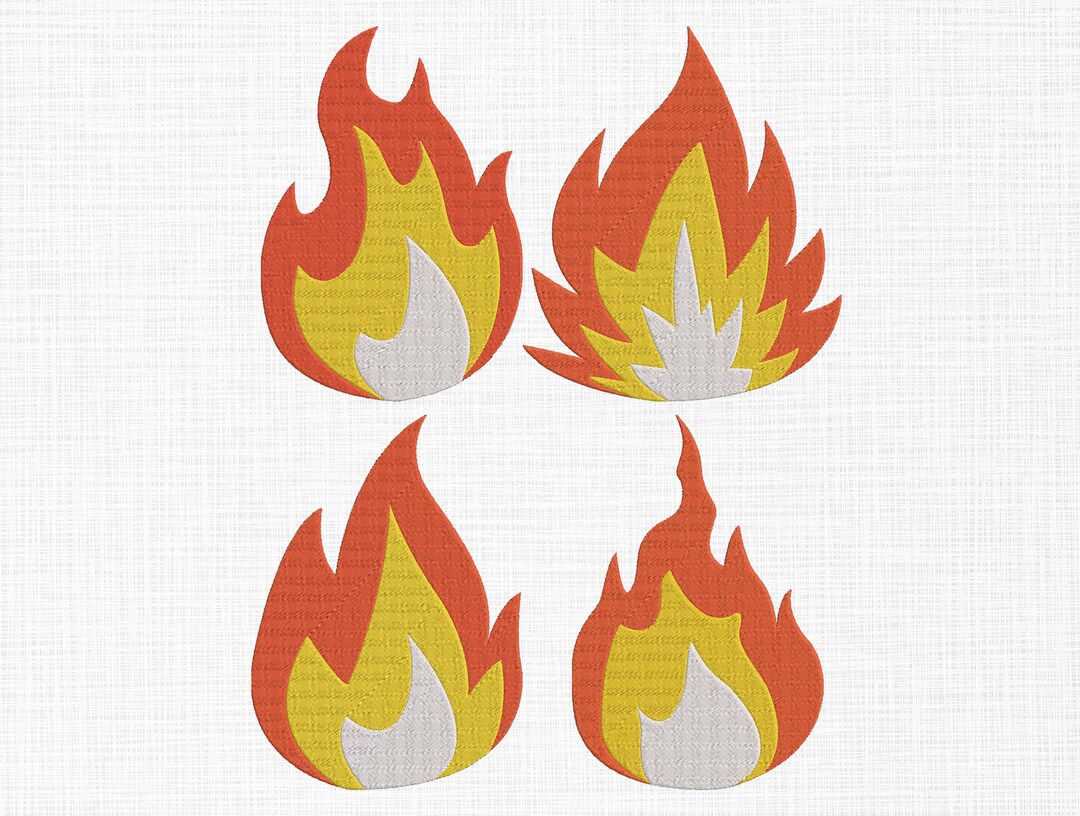 Fire Flames Bundle Embroidery Design - Flames Fireball Design Files ...