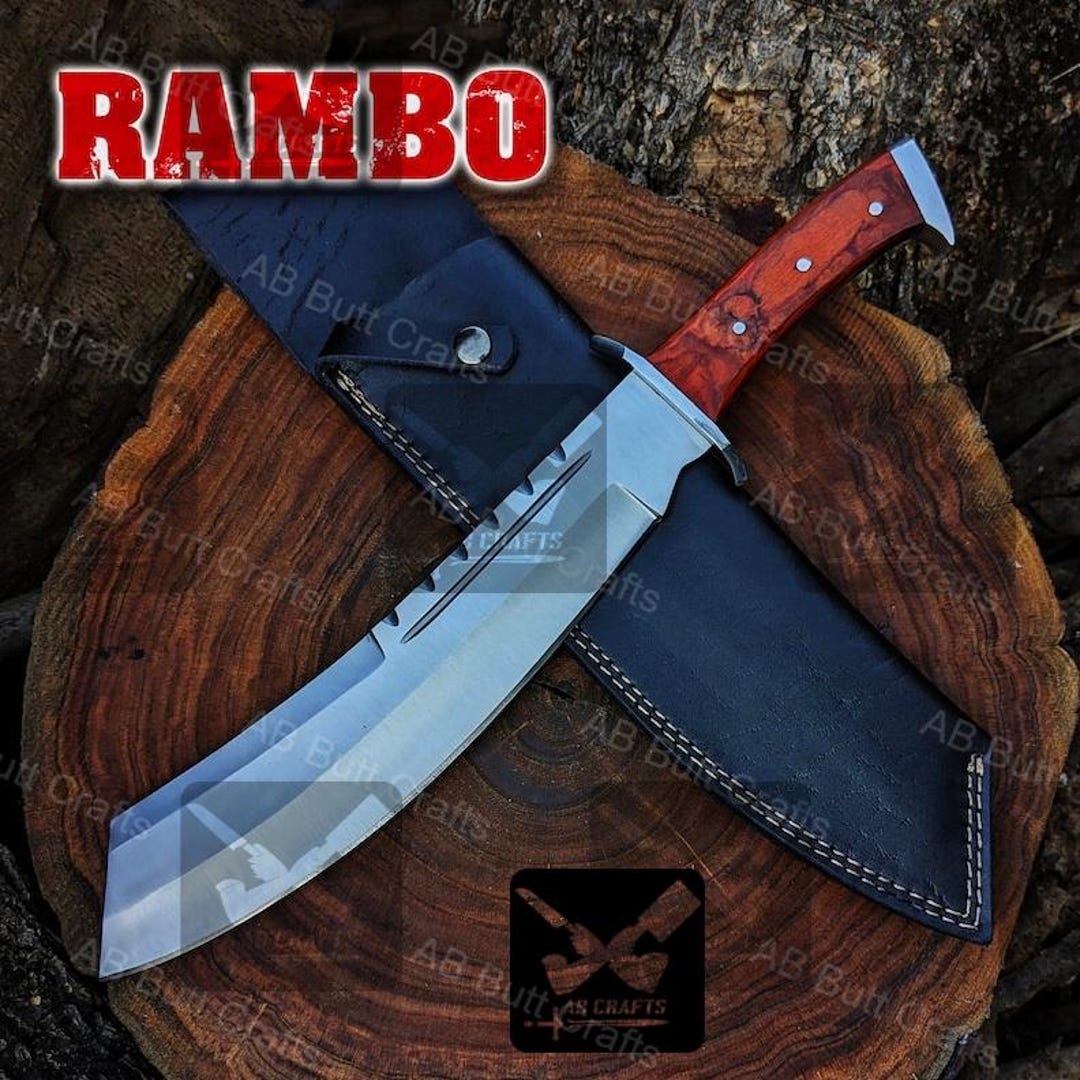 Rambo Machete Handmade Stainless Steel Movie Replica Knife Heavy Duty ...