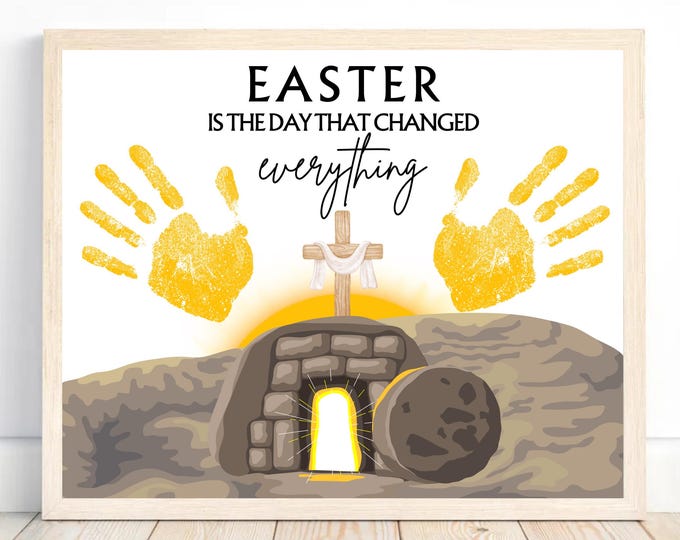 Easter Handprint Craft, Easter Printable, Christian Easter Crafts ...