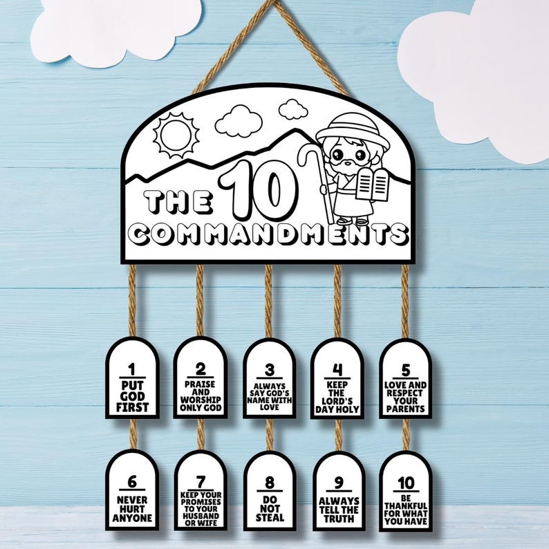 10 Commandments Craft, Sunday School Printables, Kids Sunday School ...