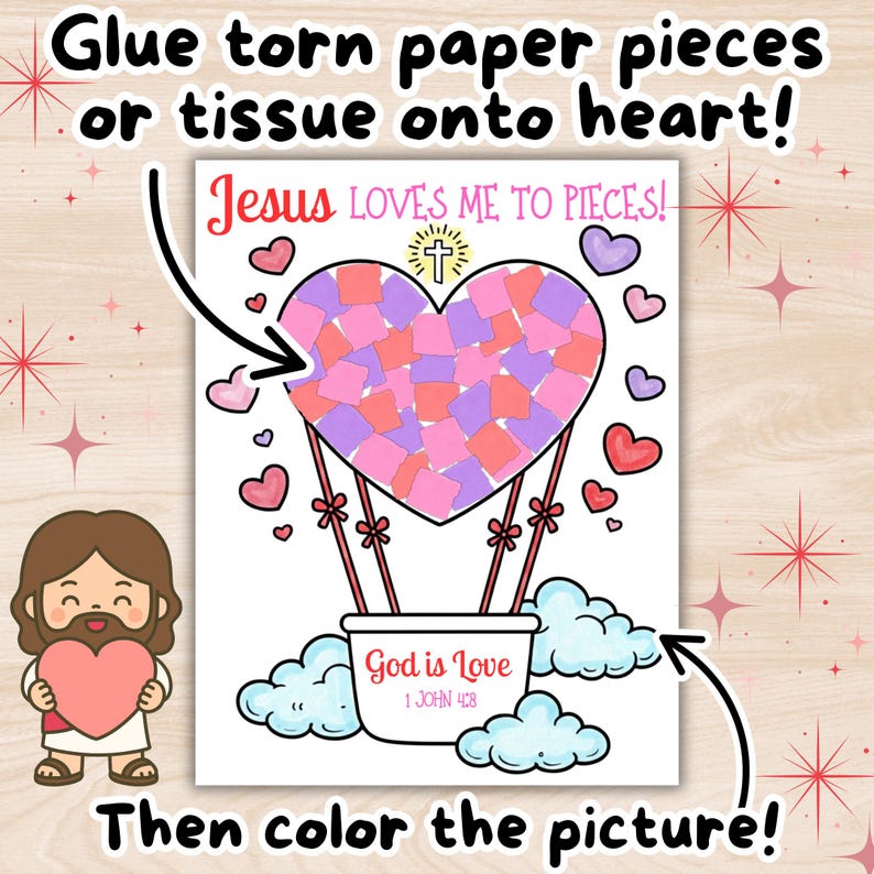 Jesus Loves Me to Pieces Valentine's Day Bible Craft, Sunday School ...
