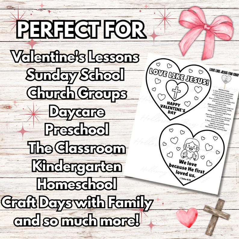 Love Like Jesus Valentines Day Bible Craft, Sunday School Lesson ...