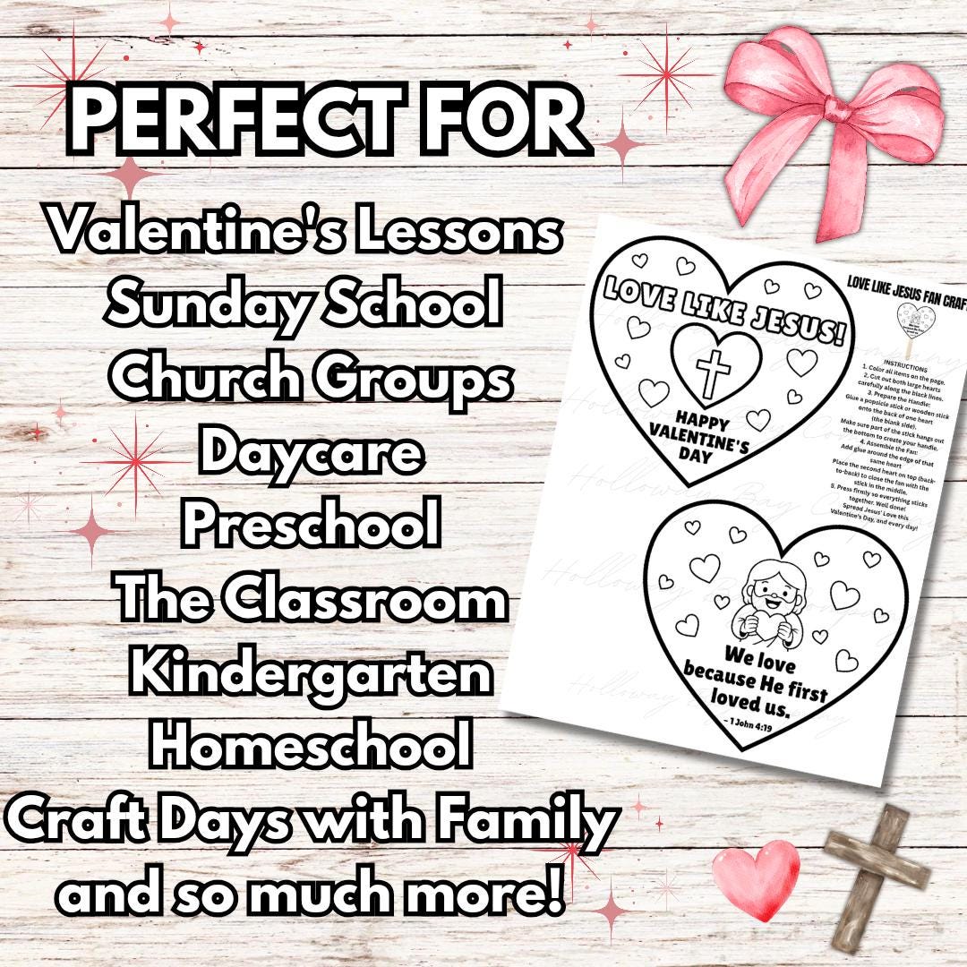 Love Like Jesus Valentines Day Bible Craft, Sunday School Lesson ...