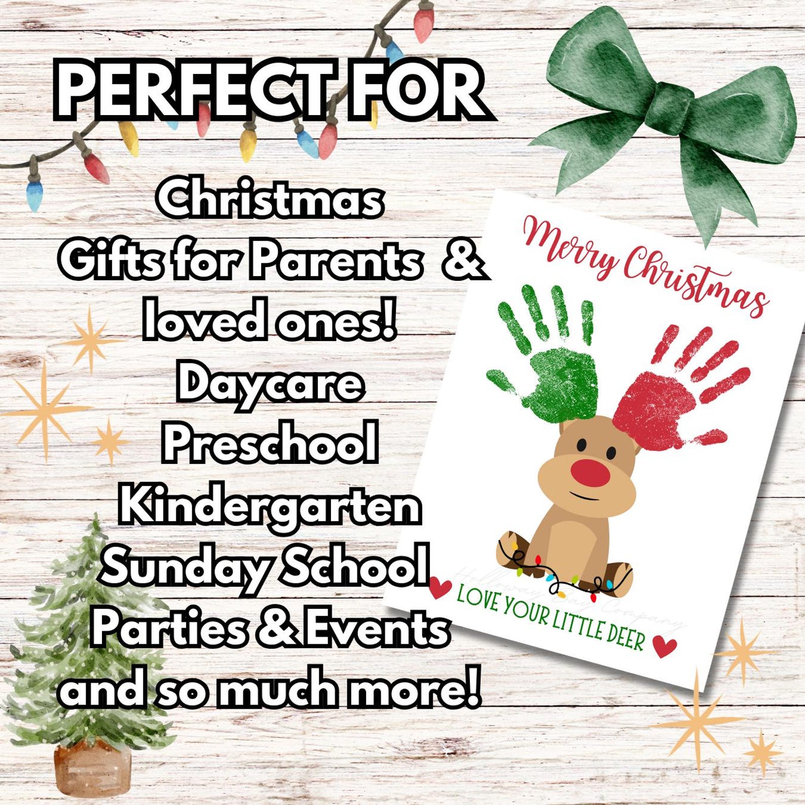 Reindeer Christmas Handprint Art, Christmas Printable, Christmas ...