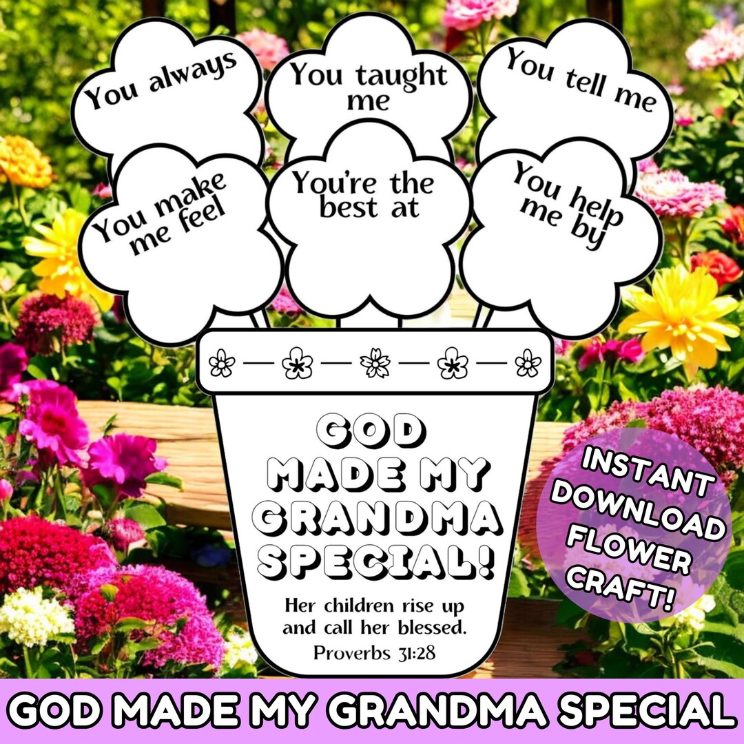God Made My Grandma Special Mother's Day Craft, Mothers Day Crafts ...