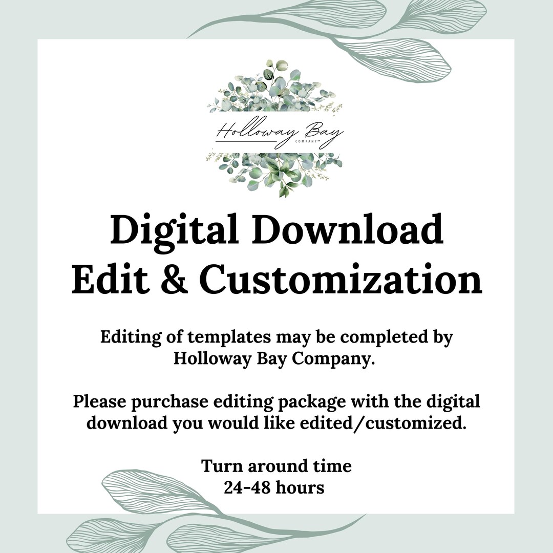 Minor Template Editing & Customization by Holloway Bay Company - Etsy