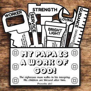 My Papa is a Work of God Scripture Toolbox Father's Day Craft, Papa ...