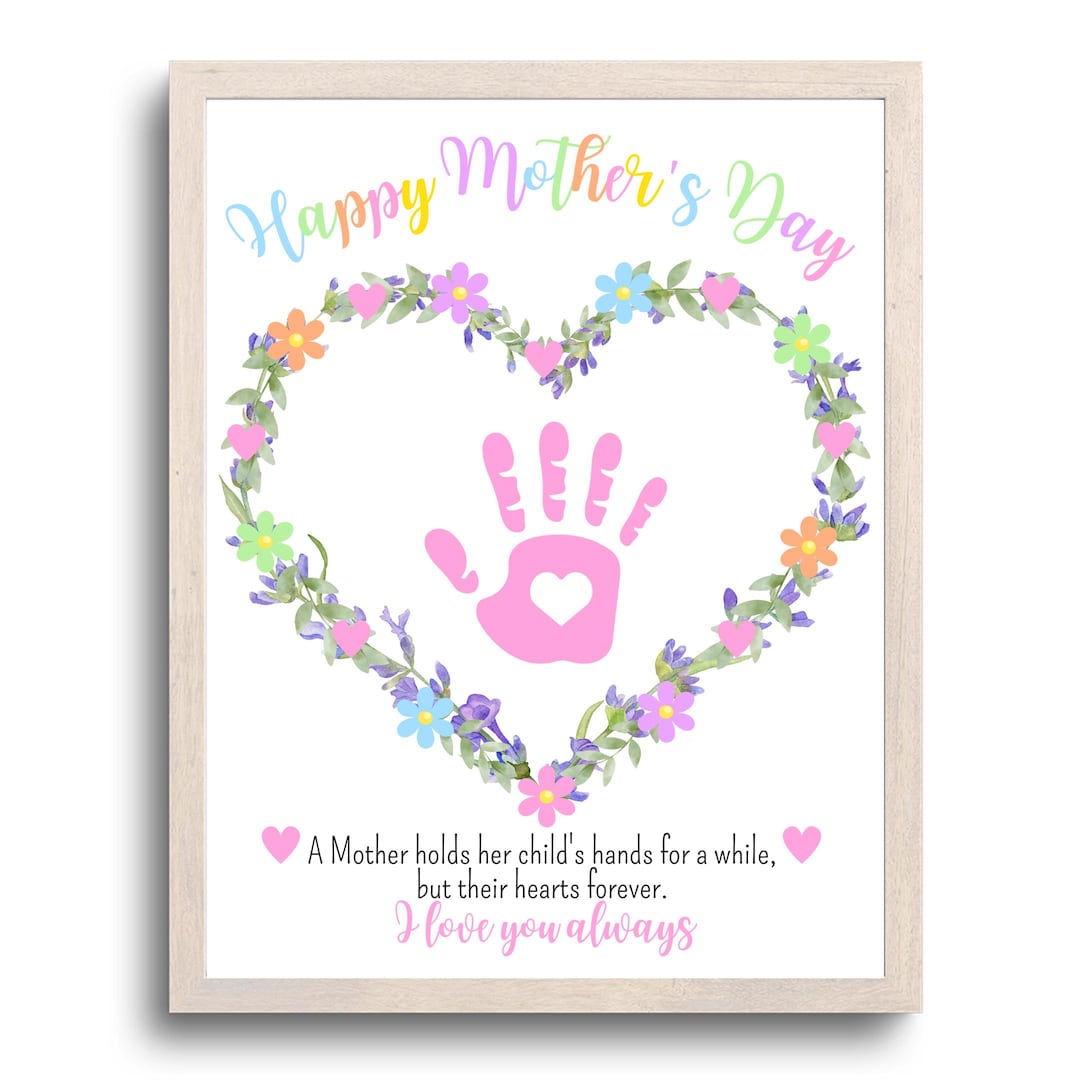 Mothers Day Handprint Art Craft, Mother's Day Craft, Toddler Kids Baby ...