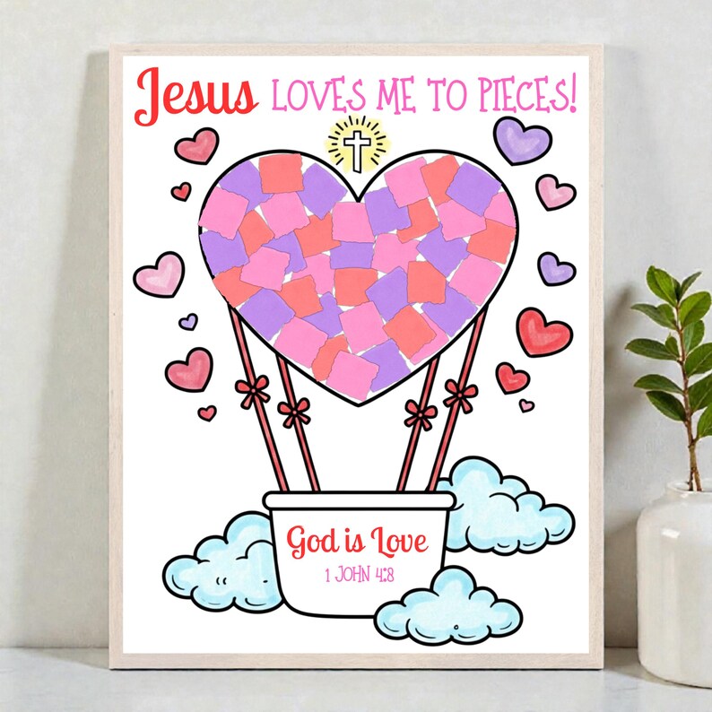 Jesus Loves Me to Pieces Valentine's Day Bible Craft, Sunday School ...