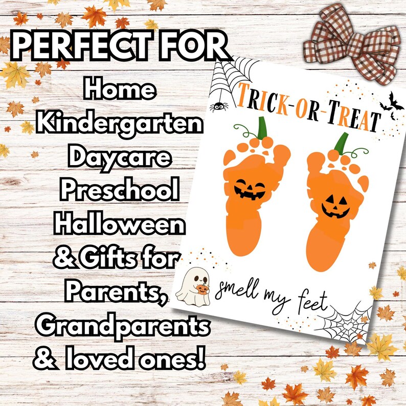 Halloween Crafts, Fall Crafts for Kids, Baby Toddler Footprint Fall ...