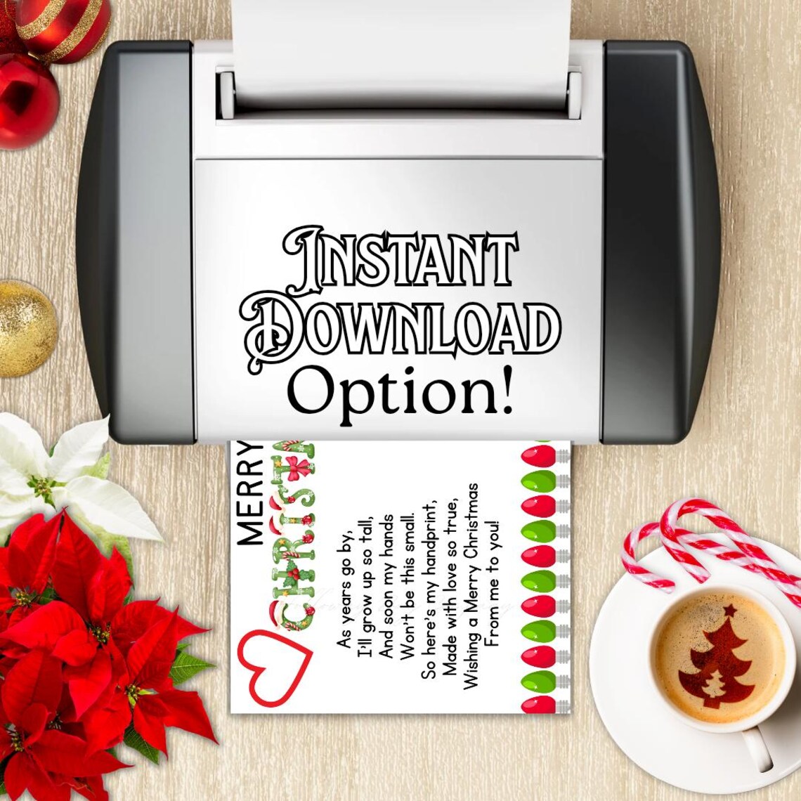 EDITABLE Merry Christmas Poem Handprint Craft, Kindergarten Preschool ...