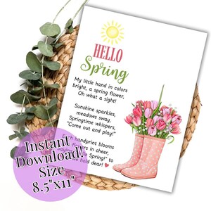 Spring Handprint Art, Spring Flower Handprint Craft, Hello Spring ...