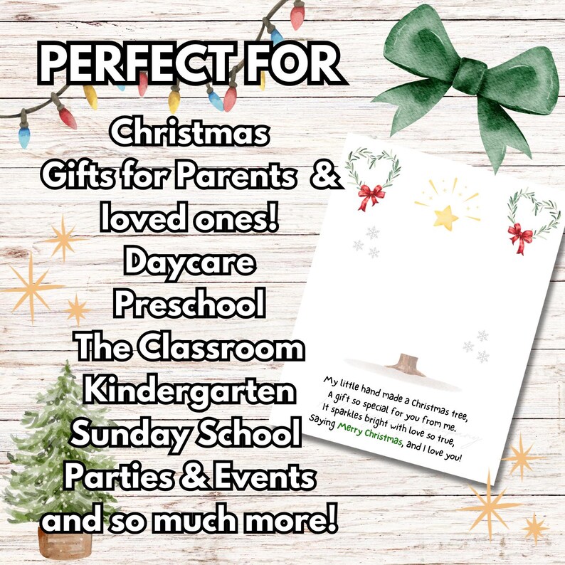 Christmas Handprint Art, Christmas Craft Gift Printable, DIY Christmas ...