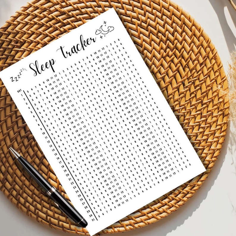 Sleep Tracker Printable, 24 Hour Sleep Tracker, Monthly Sleep Tracker, Sleep Log, Sleep Analysis ...