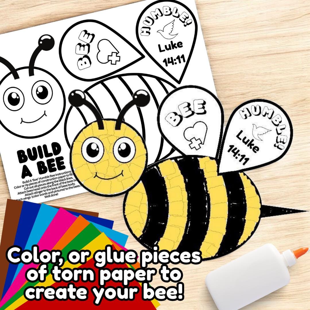 Bee Humble Craft, Sunday School Crafts Kids Bible Scripture Coloring ...