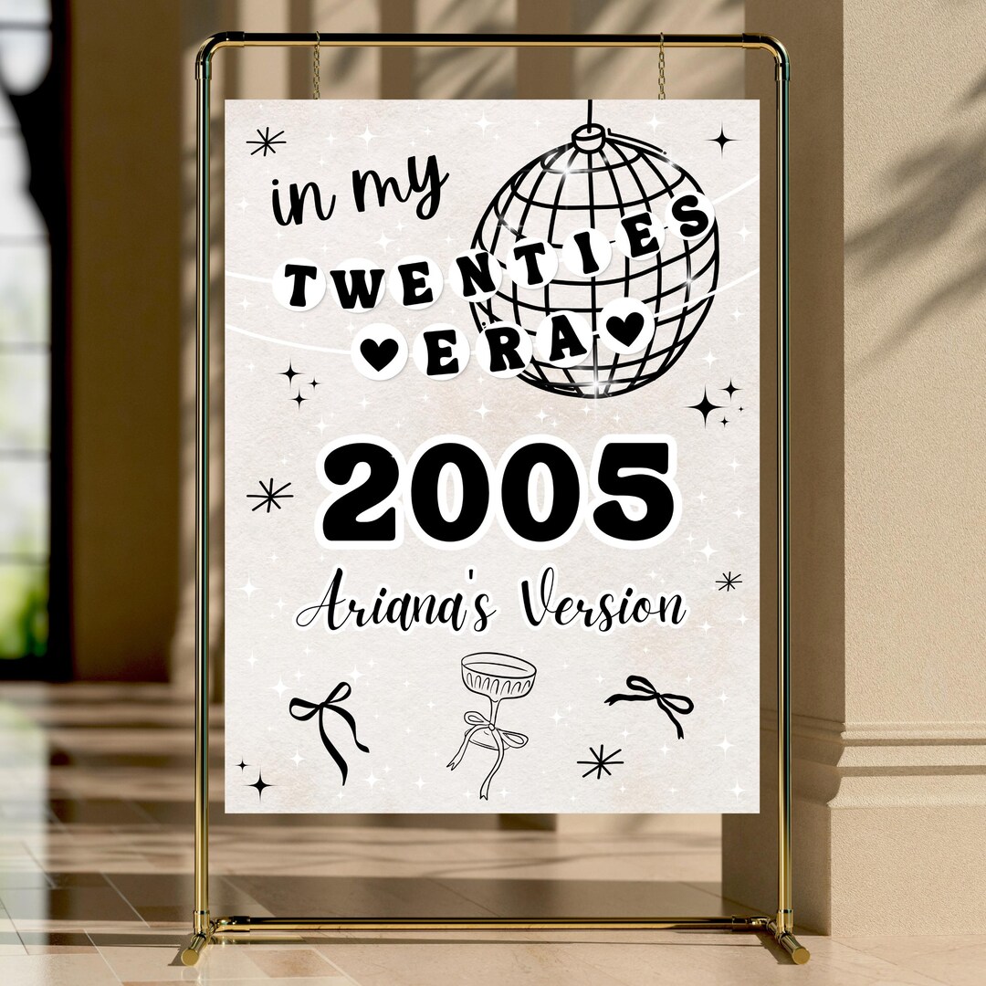20th Birthday Welcome Sign, in My Twenties Era, 20th Welcome Sign, 20th ...