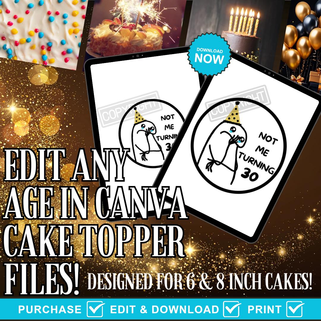 EDITABLE Meme Birthday Cake Topper, Hilarious Birthday, Funny Cake ...