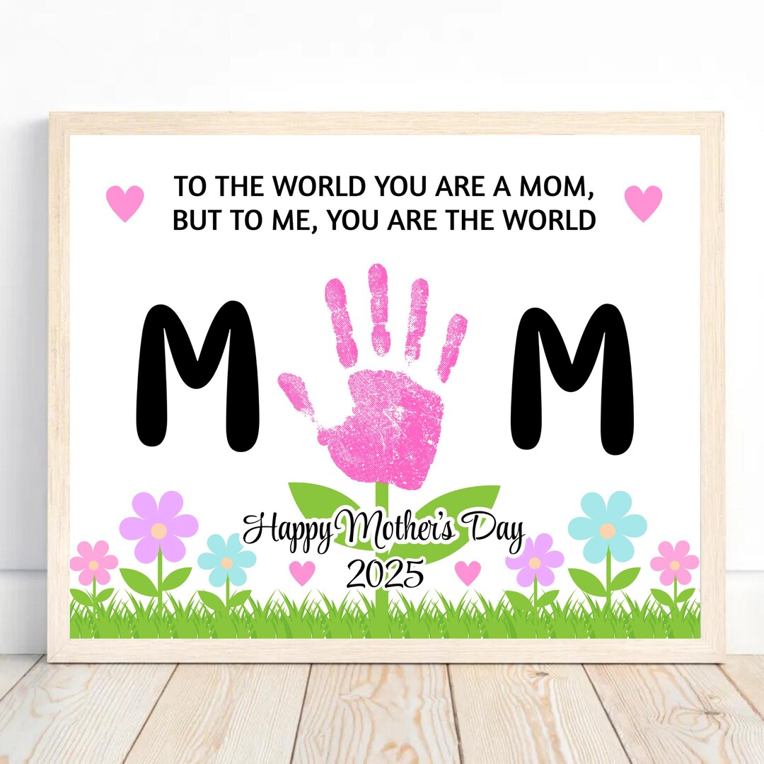 Mother's Day Handprint Art Mothers Day Gift, Mothers Day Printable ...