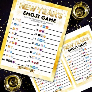 New Year’s Eve Game, New Years Emoji Game, Printable New Years Decor ...