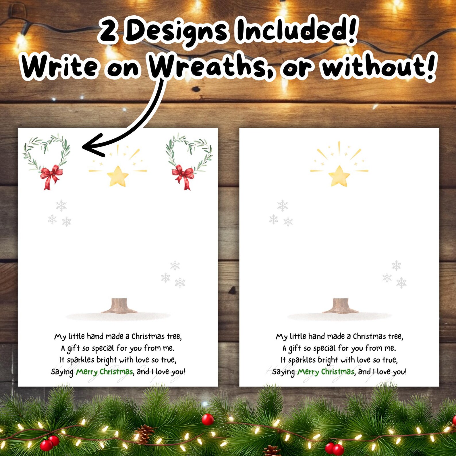 Christmas Handprint Art, Christmas Craft Gift Printable, DIY Christmas ...
