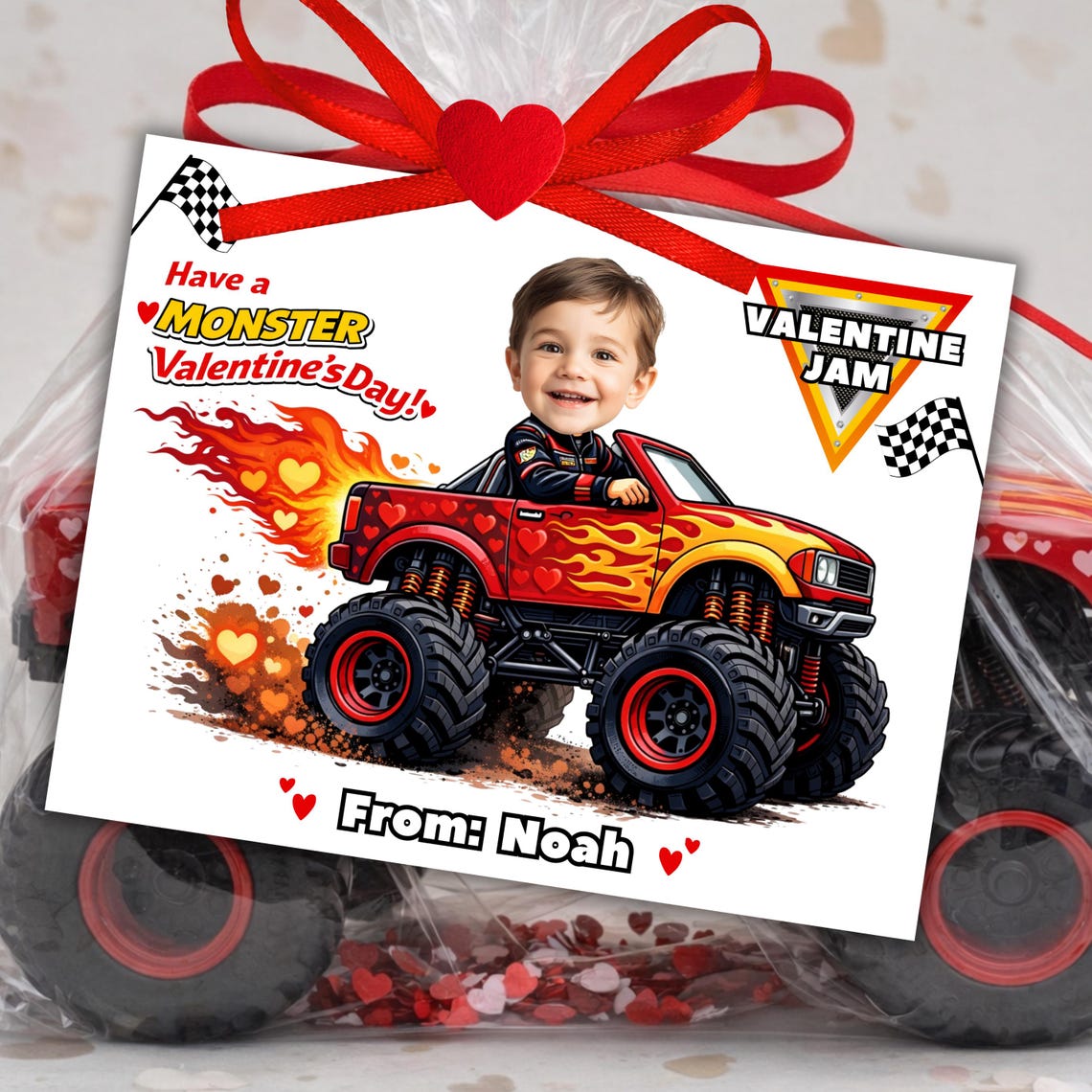 Monster Truck Valentines, Monster Truck Valentine's Cards, Classroom ...