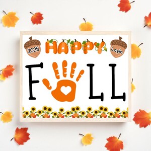 Happy Fall Handprint Craft, Kindergarten Preschool Prek First Day of ...