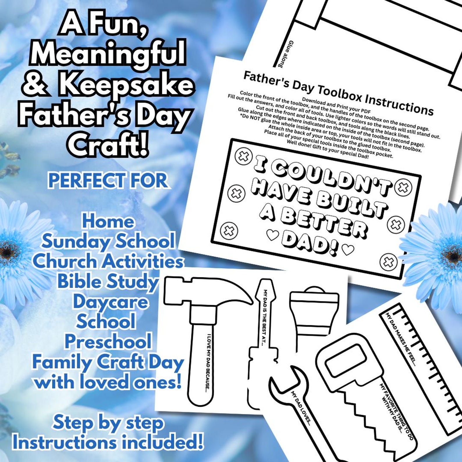 Fathers Day Crafts, Fathers Day Toolbox Craft, Toolbox Gift for Dad ...