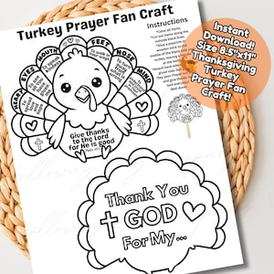 Turkey Prayer Fan Fall Crafts for Kids, Sunday School Lesson ...