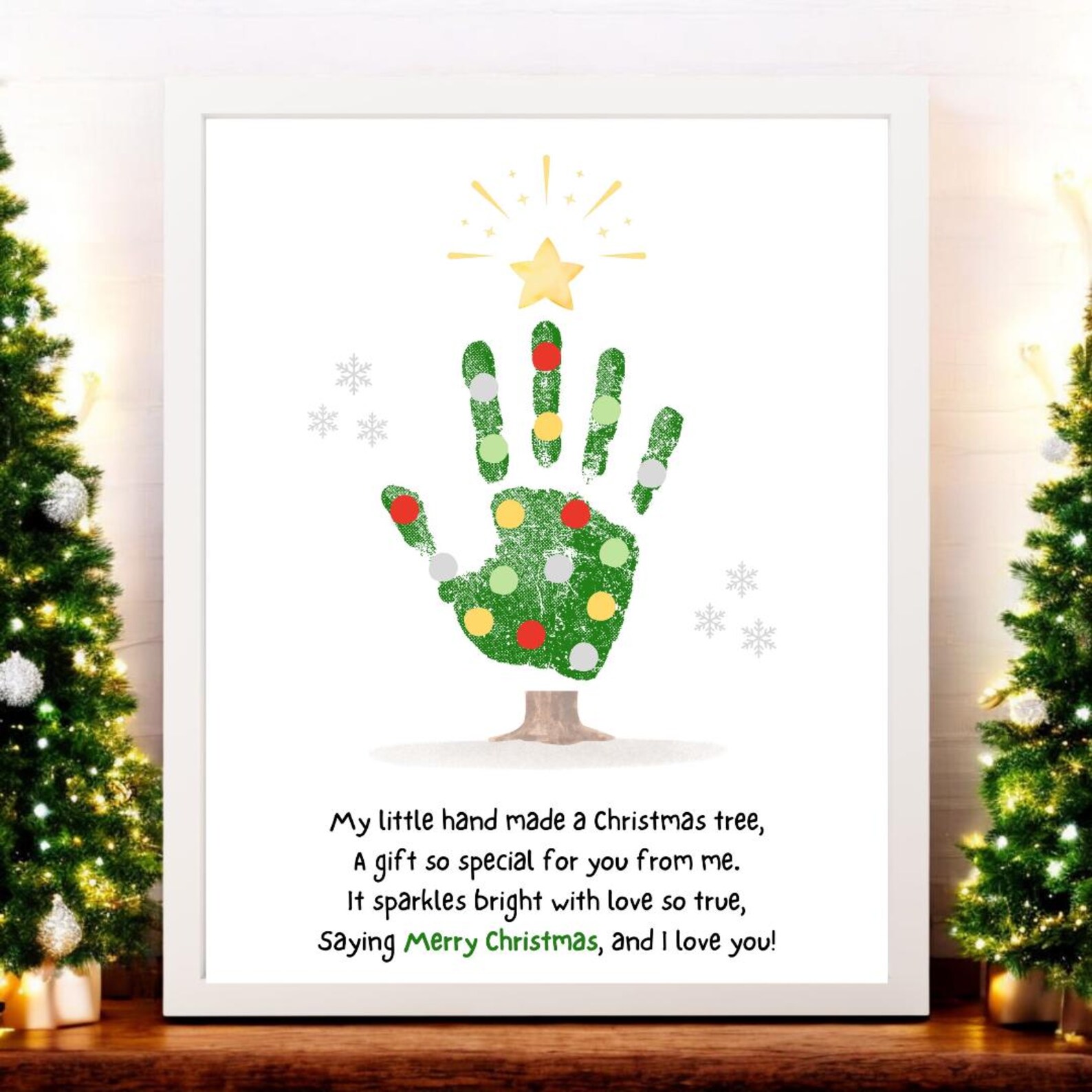 Christmas Handprint Craft, Christmas Tree Handprint Art Christmas ...