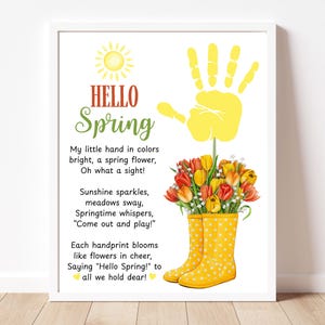 Spring Handprint Art, Spring Flower Handprint Craft, Hello Spring ...