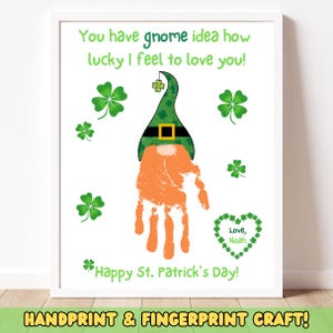 Leprechaun St. Patrick's Day Printable, St. Patricks Day Handprint Art ...