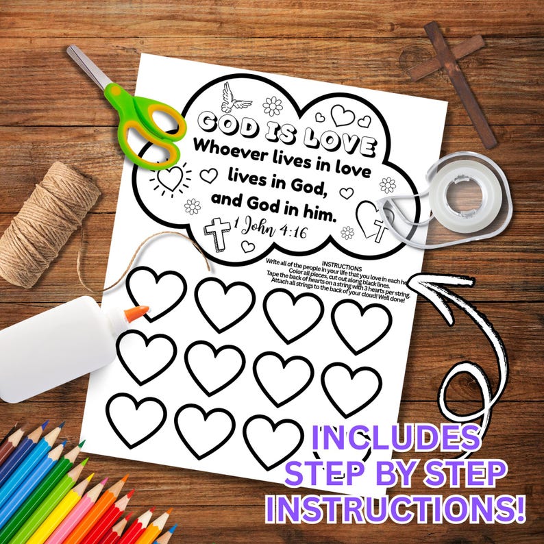 God is Love Valentine's Day Sunday School Lesson Printable Bible Crafts ...