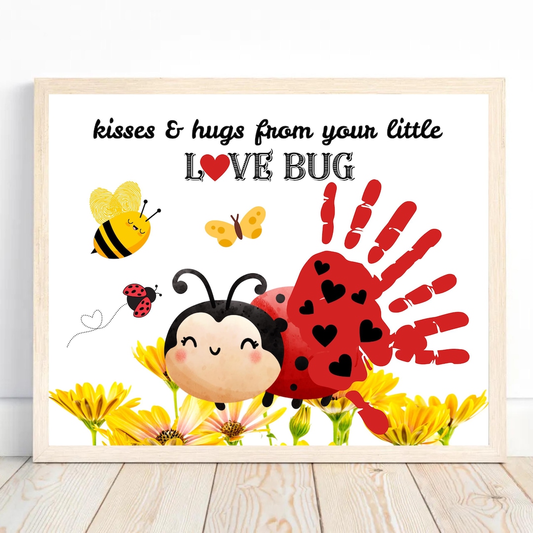 Valentine's Day Handprint Art, Lovebug Valentines Crafts for Kids ...