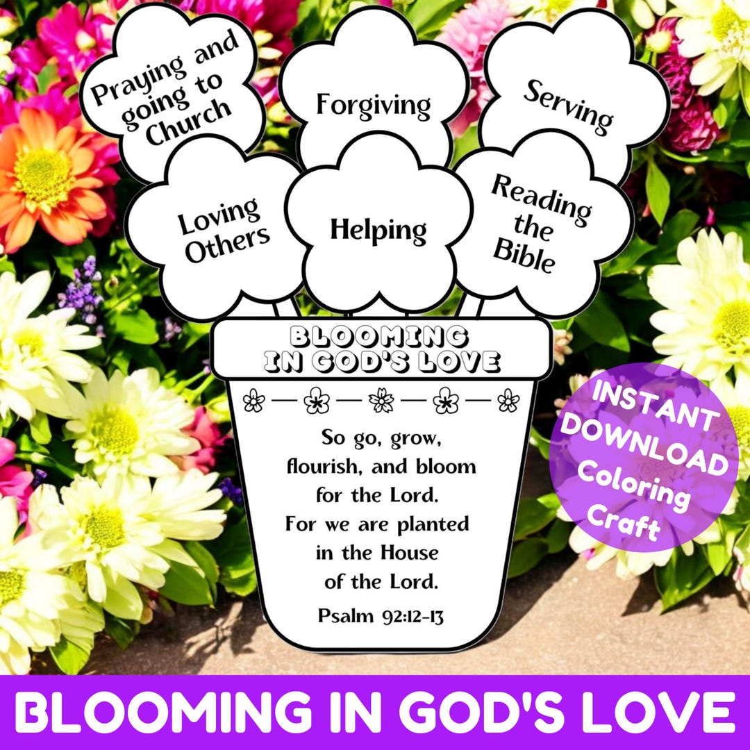 Blooming in Gods Love, Valentine's Day Crafts Sunday School Crafts ...