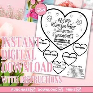 God Made My Mom Special Mothers Day Mobile Craft, Mothers Day Crafts ...