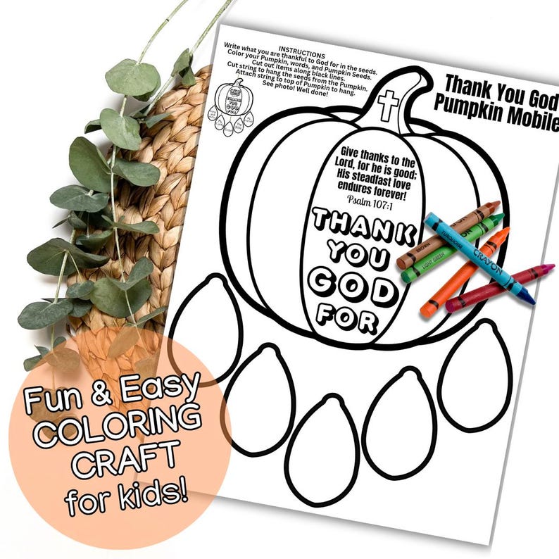 Thank You God Mobile Hanging Craft, Thanksgiving Printables, Fall ...